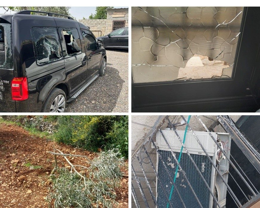 Ras Karkar, Ramallah District: Israeli settlers attack Palestinian cars ...